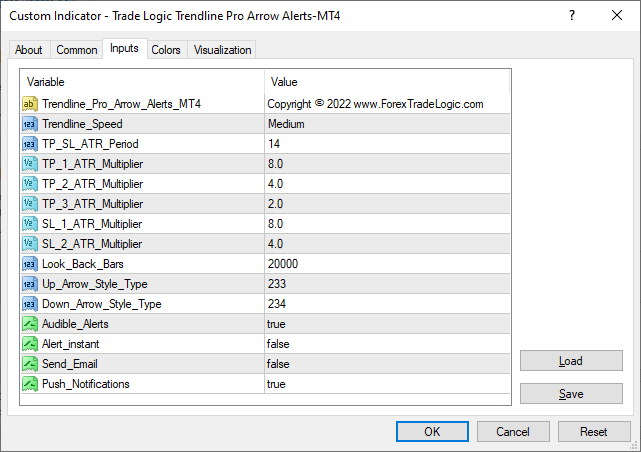Trade Logic Trendline Pro Arrow Alert Indicator (MT4) - Forex Trade Logic